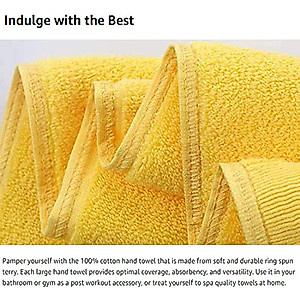 Lchkrep Bathroom Hand Towels (14x30 inch), Home Soft 100% Cotton Super Soft Highly Absorbent Hand Towel for Bath, Hand, Face, Gym and Spa,(Yellow 2 Pack)