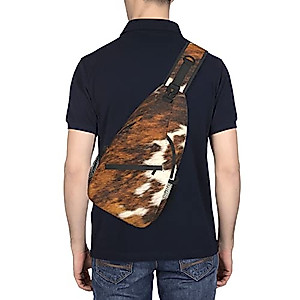 MuMuYun Sling Bag, Red and white cowhide print Crossbody Sling Backpack for Casual Shoulder Women And Men