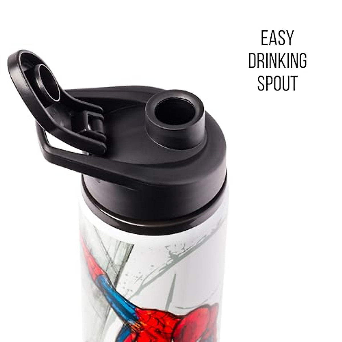 Silver Buffalo Marvel Spiderman Stainless Steel Water Bottle, 25 Ounces