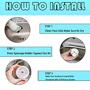 Sponge Holder, Sponge Caddy with Suction Cup Installation, Sponge Sink Organizer for Kitchen and Bathroom, for Holding Smiley Sponges(Sponges Not Included)…