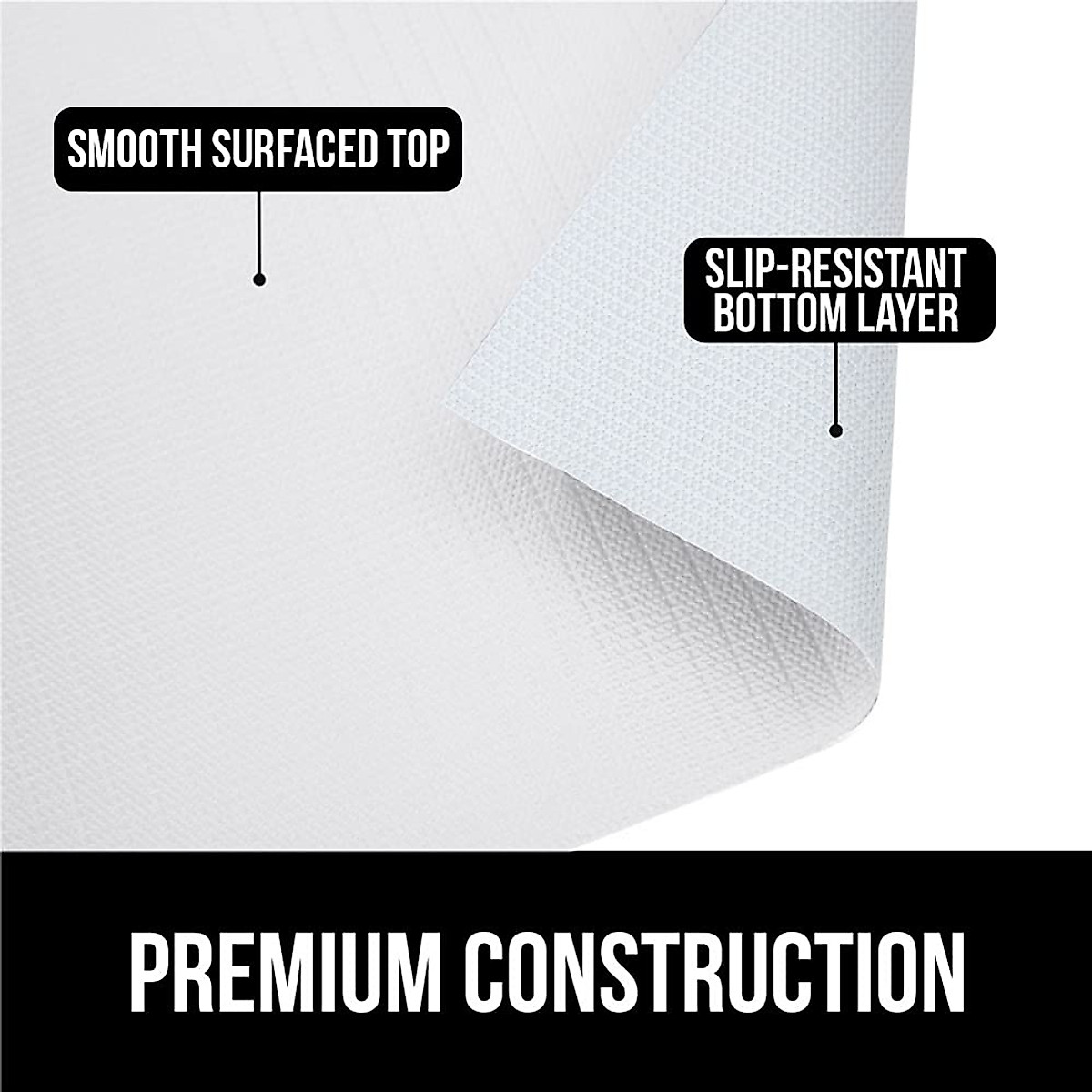 Gorilla Grip Drawer Liner and Smooth Drawer Liner, Shelf Liner Size 12x10 in White, Bathroom Storage Shelves, Smooth Liner Size 17.5x20 in White, Non Adhesive, 2 Item Bundle
