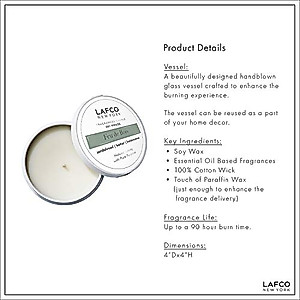 LAFCO NEW YORK – Travel Sized Scented Candle in Ski House Feu de Bois with Hints of Sandalwood, Leather Accord and Frankincense (4 oz.)