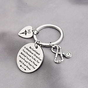 LQRI MD Gifts Keychain Medical Doctor Gifts New Doctor Gifts MD Med Medical School Graduation Gifts Student Doctor Gifts (silver)