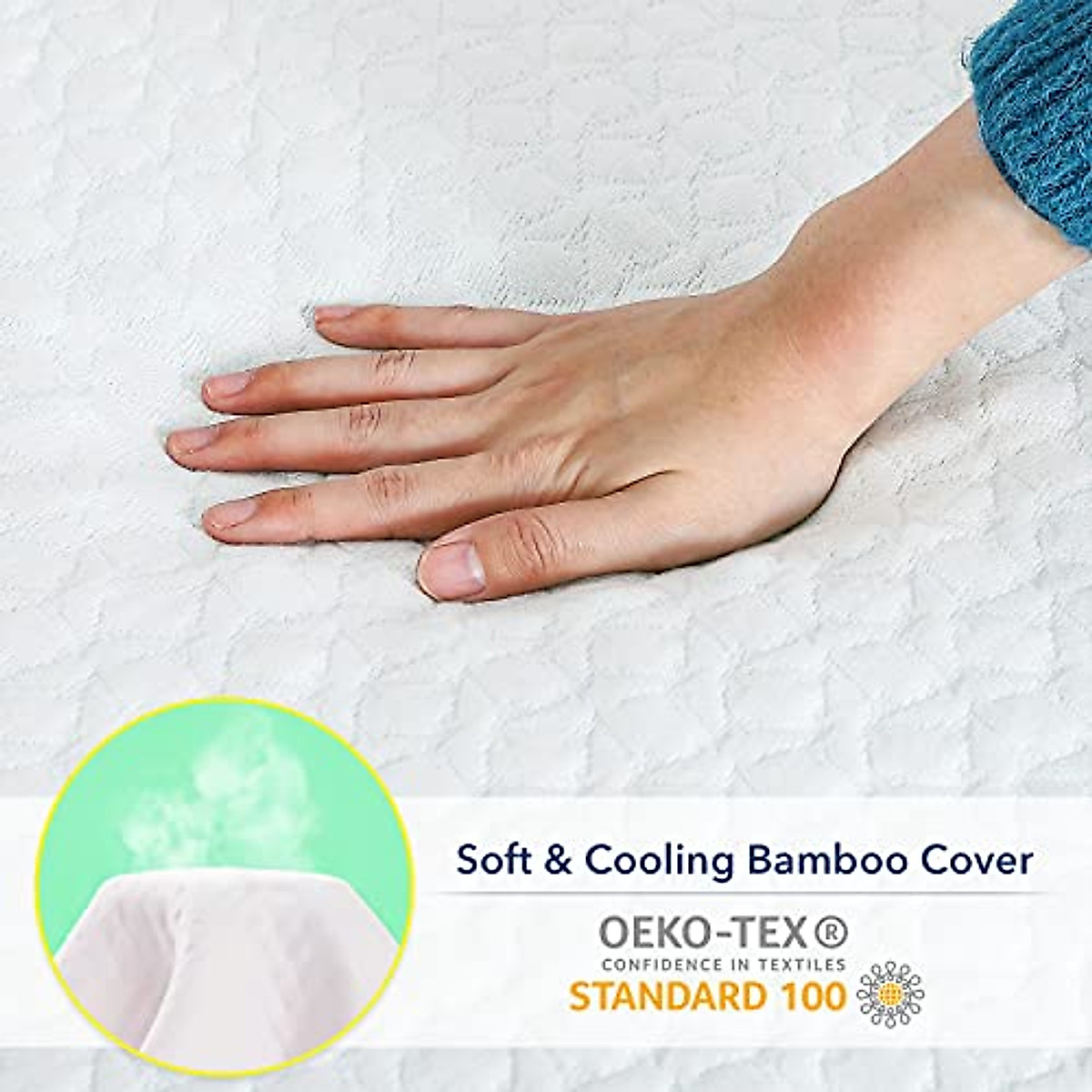 Twin Extra Long (Twin XL) Mattress Topper, 2 Inch Dual Layer Memory Foam Mattress Topper with Bamboo Cover, Medium Firm Topper for College Dorm, Hospital Bed