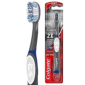 Colgate 360 Optic White Battery Powered Sonic Toothbrush, Soft, 1 Pack
