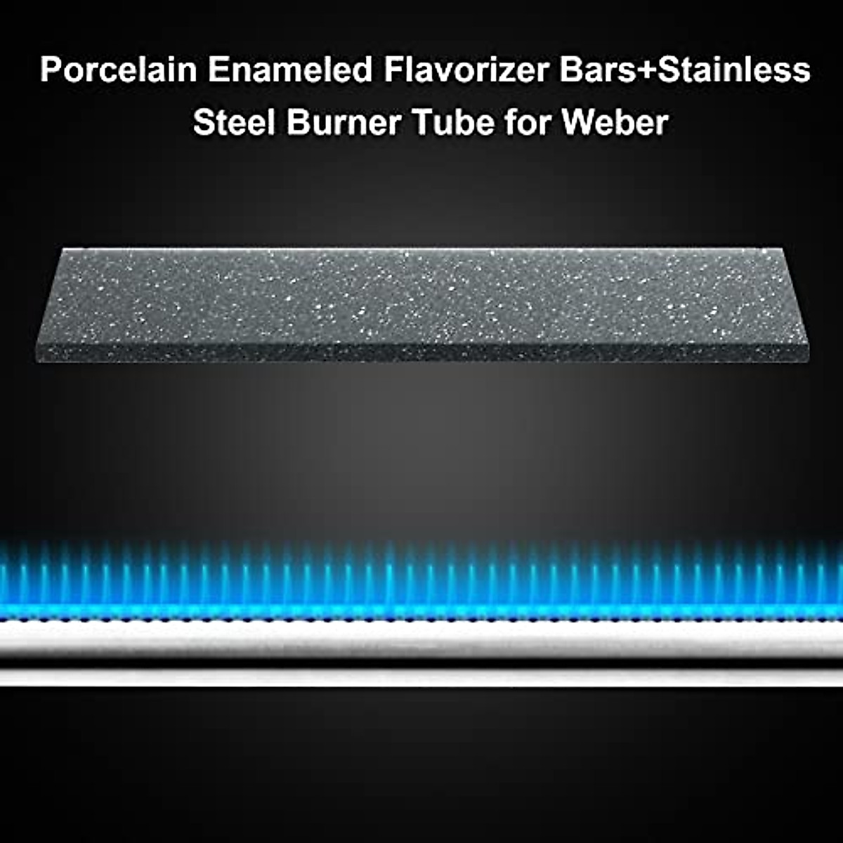 7636 Flavorizer Bars and 69787 Burner Tube for Weber 7636 69787, 15.3'' Flavorizer Bars and Burner Tube Kit for Weber Spirit I & II 300 Series,E-310,E-320,E-330,S-310,S-320,S-330 with Front Control