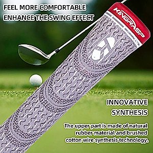 Wujiang|Hybrid Golf Grips 13 Pack |standard/medium size, All Weather Control and High Feedback Golf Club Grips ，6 colors to choose from PUNGENT (Red, Mid-Size)