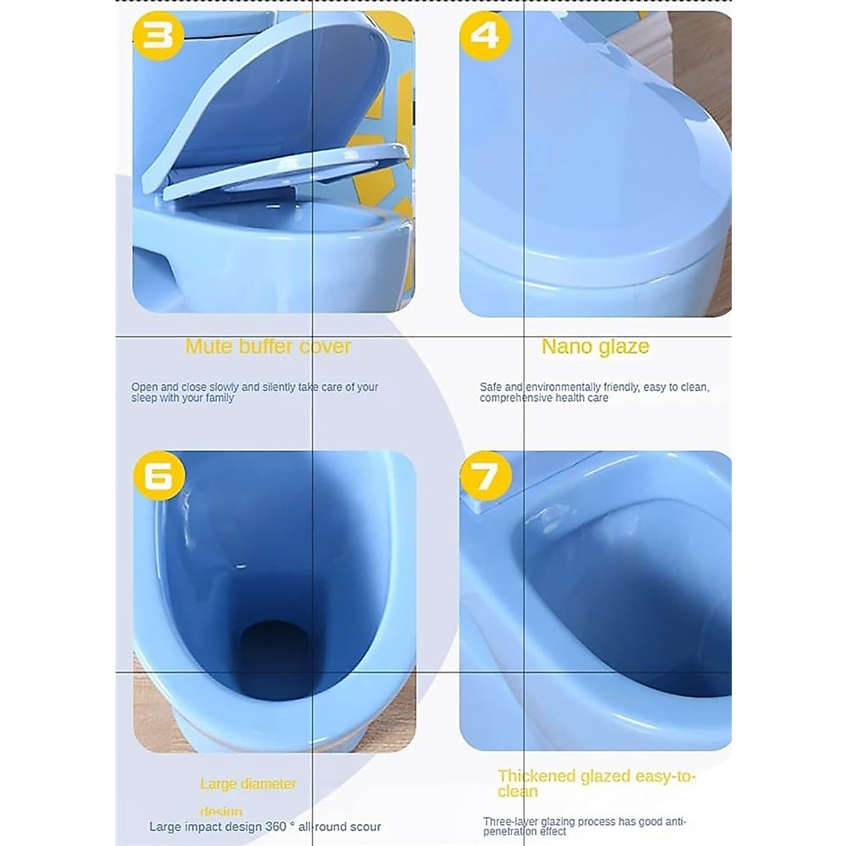 QIUFANGM Child Mute Toilet Super Smart Toilet, Creative Ceramics Bidet Toilet, One Piece Toilet With Dual Flush, Modern Siphonic Toilet for Kindergarten (Color : Pink, Size : 500x290x530mm)