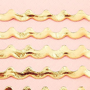 50 Pack Pink Paper Dinner Napkins with Gold Foil Scalloped Edges for Birthday Party, Wedding (3-Ply, 4 x 8 In)