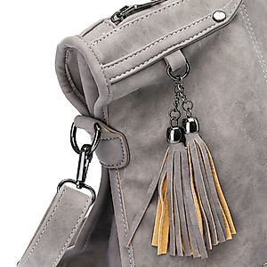 Large Rivet Purse Suede Leahter Hanbags for Women Grey Gothic Style Crossbody Bags Ladies Top Handle Satchel Studded Tote Bags