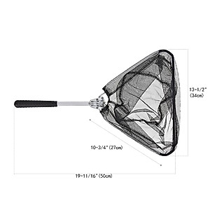 Conskyee Folding Fishing Landing Net, Portable Fishing Dip Net for Fly Fishing Trout Bass Catch, Aluminum Alloy Handle Durable Nylon Mesh
