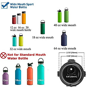 XACIOA Spout Lid Compatible with Hydro Flask Wide Mouth 12, 16, 18, 20, 32, 40, 64oz Water Bottle, Replacement Auto Flip Top Lid with Button Lock