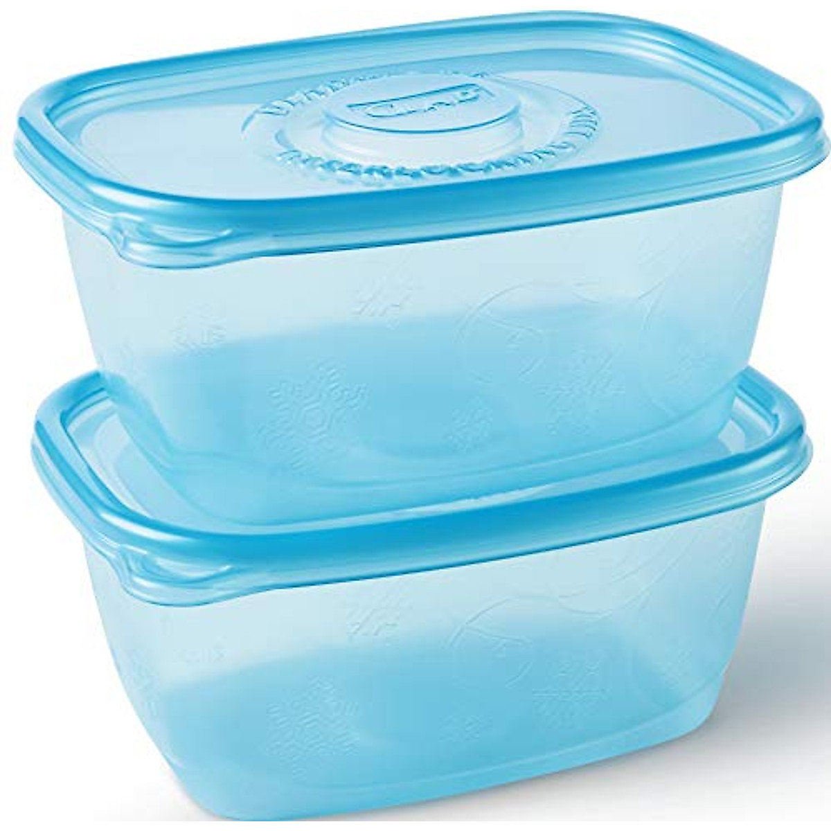 Gladware Freezerware Food Storage Containers, Large | Rectangle Food Storage Containers for Everyday Use | Food Containers Safe for Freezer, Hold up to 64 Ounces of Food, 2 Count Set,Blue