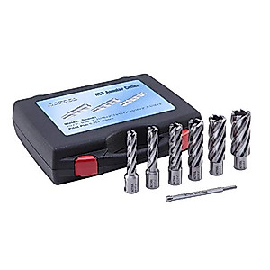 ACTOOL 6 PC 1/2" to 1-1/16" HSS ANNULAR Cutter Set 2" Cutting Depth with 3/4'' Weldon Shank