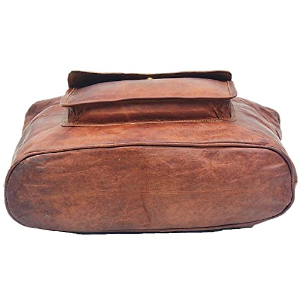 Handmade Women Vintage Style Real Leather Shoulder Shoppers Bag Purse 16” Brown