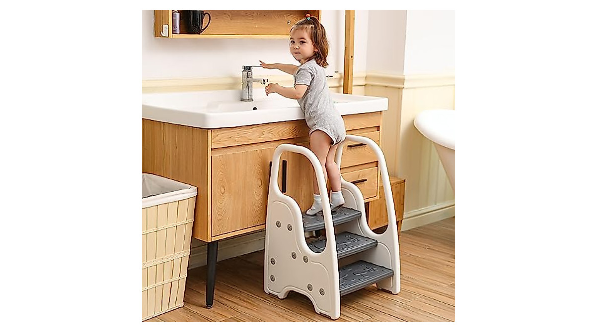 3 Step Stool for Toddlers - Safe & Stable Kids Standing Tower