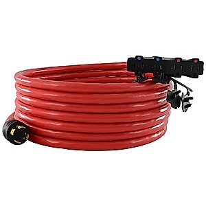 Conntek 20611 Generator Power Cord 25-Foot 10/4 30 Amp 125/250 Volt 4 Prong Male Plug To 15/20 Amp Female Connector