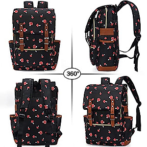 Malaxlx Mushroom Print School Backpack for Teen Girls Boys, College Bookbags Student School Bag Laptop Backpack for Womens