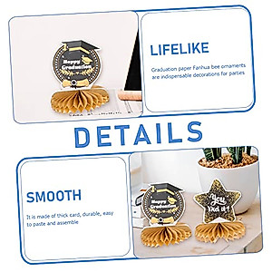 BESPORTBLE 2 Sets Graduation Honeycomb Table Desk Top Decor Blue Gifts Tissue Paper Pom Poms Decorations Grad Cap Stars Shaped Graduation Cinco De Mayo Party Graduation Party Graduation Prop
