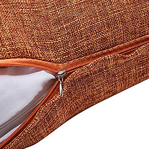 Anickal Thanksgiving Pillow Covers 18x18 Inch for Fall Decorations Set of 2 Burnt Orange Rustic Linen Decorative Square Throw Pillow Covers for Sofa Couch Farmhouse Home Decoration