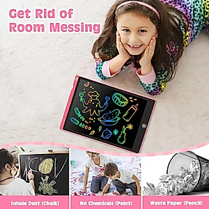 LCD Writing Tablet, 12 Inch Colorful Doodle Board Drawing Tablet for Kids, Reusable Electronic Drawing Pad, Learning Toys Birthday Gift for 3 4 5 6 7 8 Years Old Girls Boys (Pink)