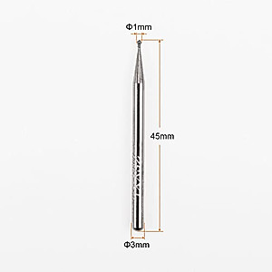 HARFINGTON 30pcs Diamond Grinding Burrs Carving Bits 1mm Ball Shape Head Mounted Point 1/8 Shank for Rotary Tool