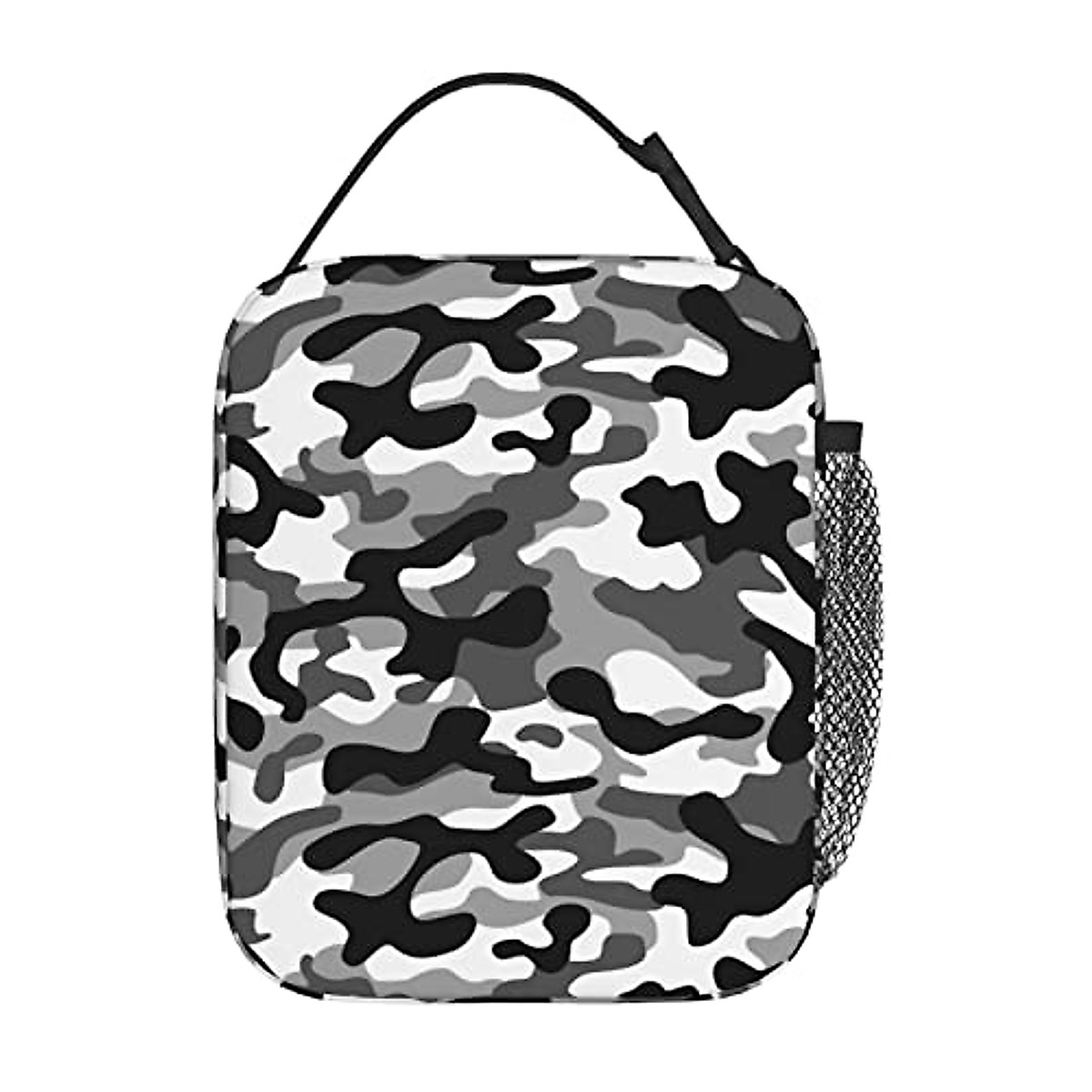 Eztrxuvl Black Camo Lunch Bags For Men Women Boys Girls Reusable Insulated Lunch Box Lunch Container Tote Bags For Office Work School Picnic Camping Thermal Insulation And Cold Preservation