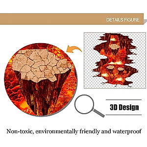 HO BEAR Volcano Floor Stickers Creative Volcanic Magma Home Kitchen Room Art Wall Decor Waterproof Wall Decal Floor Flame & Lava Wall Stickers for Kids Teen Girl Room