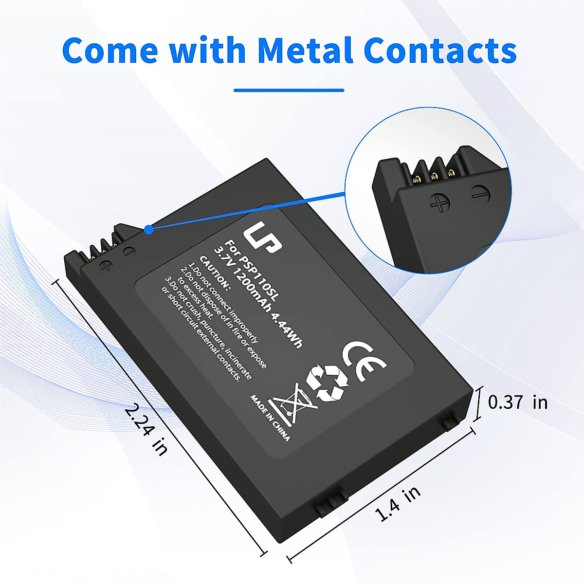 LP PSP S110 Battery, 1-Pack 3.7V 1200mAh Li-ion Rechargeable Battery, Compatible with Sony Play Station PSP 3000, PSP 2000 Series, PSP Lite, PSP Slim, PSP-S110 Console