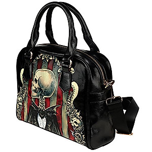 Jack Skellington Skull Print High-grade PU Leather Female Women Shell Shoulder Handbgas Crossbody Bags