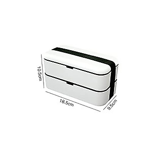 OAKITA Bento Lunch Box Safe Lunch Box, and Reusable Flatware Utensils, Stackable, Dishwasher and Microwave Oven, 2 Compartments (Color : Green)