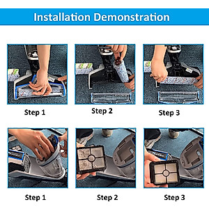 for Bissell CrossWave Pet Pro 2306A CrossWave 1785 Series Replacement Parts 1 Pack 2460+1 Pack 1868 Multi-Surface Pet Pro Cleaner Brush Rolls Tangle-Free+4 Pack 1866 Vacuum Filter Part 1613568 1608684