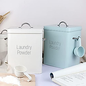 Cabilock Laundry Organizer Box Farmhouse Laundry Powder metal laundry powder container laundry powder bin laundry detergent container Container Metal Laundry Pet Food Container