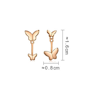 CHOW SANG SANG Delicate Gold 18K Rose Gold Butterfly Front Back Earrings for Women 92824E