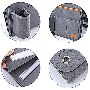 Bedside Caddy Hanging Bed Organizer Storage Bag Pocket for Bunk and Hospital Beds, College Dorm Rooms Baby Bed Rails,Camp (Gray)