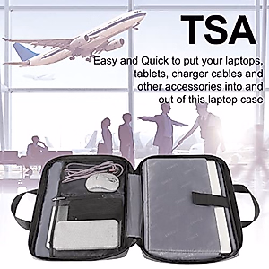 Ytonet Laptop Case, 15.6 inch TSA Laptop Sleeve Water Resistant Durable Computer Carrying Case Compatible for HP, Dell, Lenovo, Asus Notebook, Gifts for Men Women, Grey