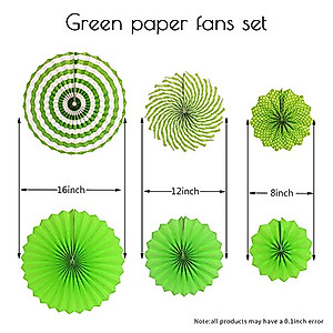 Luckystar St Patricks Day Party Decorations Green Party Decorations Kit Green Paper Fans Decoration Set (Grass Green)