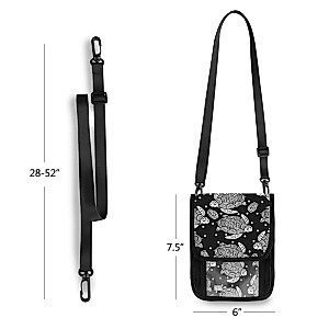 ALAZA Black Sea Turtle Polka Dot Small Crossbody Bags Travel Wallet Purse Passport Holder Mini Cell Phone Bag for Women