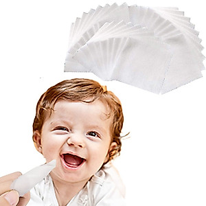 Engjajo 100Pcs Baby Disposable Gauze Toothbrush Teeth Soft Gauze Infant Finger Clean Oral Toothbrush 4 inches