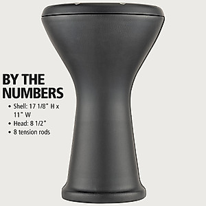 Meinl Aluminum Doumbek, Black Finish, 8 1/2 inches head x 17 1/8 inches height