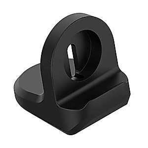 Silicone Stand for Samsung Galaxy Watch 4/Galaxy Watch 4 Classic/Galaxy Watch 3/Galaxy Active 2/Galaxy Watch Active, Non-Slip Charger Bracket Accessories Holder with Cable Management Slot- Black