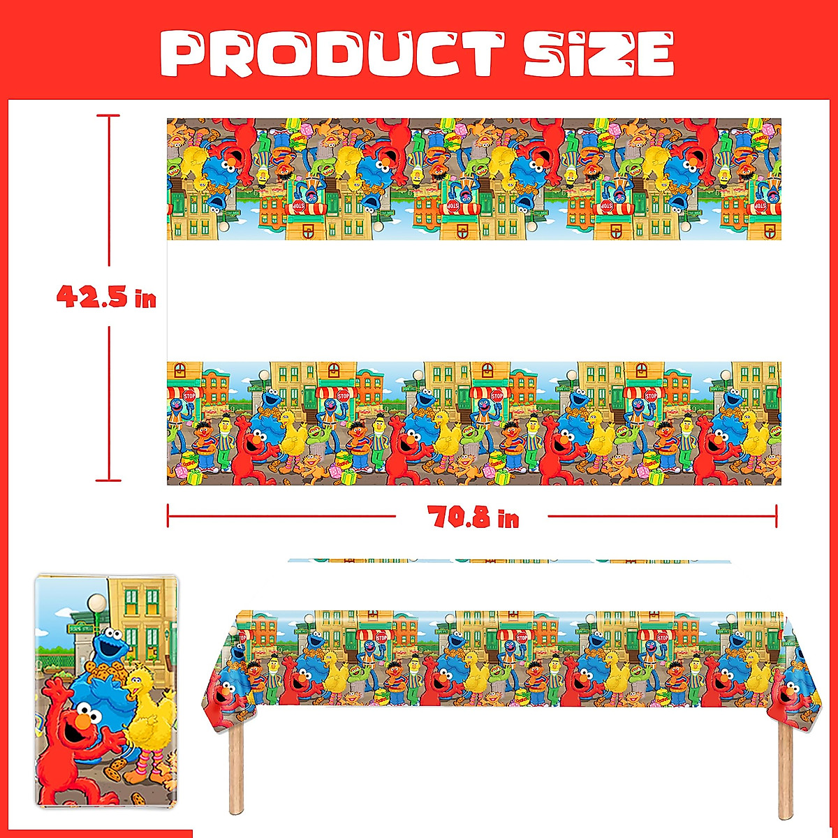 3 Pcs Cartoon Street Birthday Party Supplies, Cute Tablecloth for Boys Girls Baby Shower Birthday Party Table Decorations
