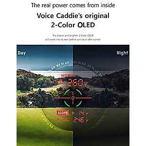 Voice Caddie SL2 Golf GPS Laser Rangefinder | Distance Measuring Flag Pole Locking Vibration | Slope Mode Tournament Switch | Continuous Scan | 6X Magnification | 1,000 Yards | USB Rechargeable