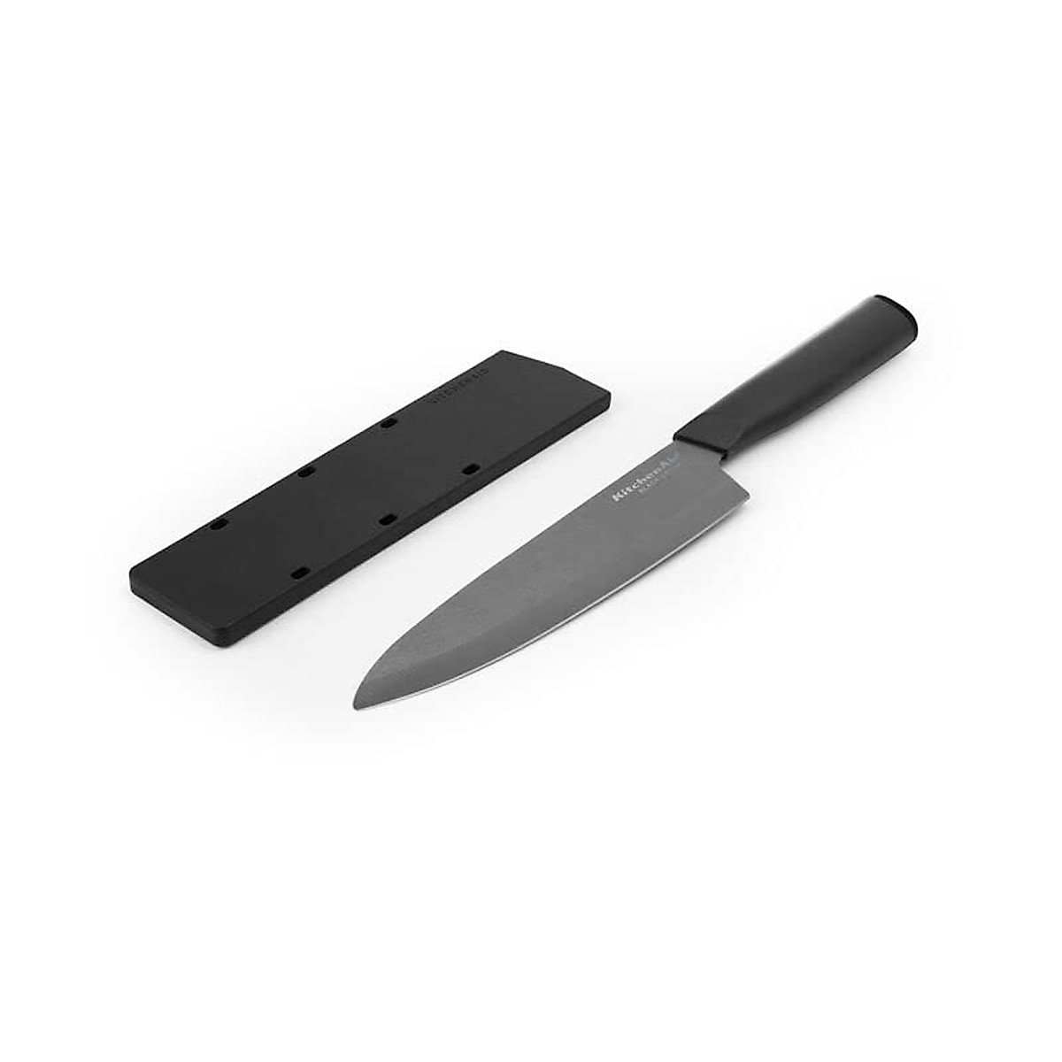 KitchenAid Classic Ceramic Chef Knife with Custom-Fit Blade Cover, Sharp Kitchen Knife, Dishwasher-Safe, 6-Inch, Black