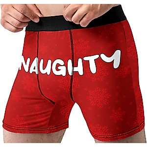 Mens Naughty Nice Funny Boxer Briefs Underwear Christmas Xmas Novelty Gift - Medium