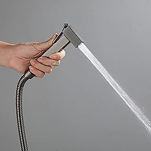 MINJING Handheld Bidet Sprayer for Toilet, Gray Cloth Diaper Sprayer Kit Wall Mounted Brass Bidet Sprayer Set Single Handle Toilet Bidet Sprayer Kit with 150cm Shower Hose