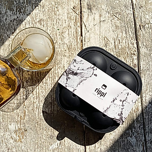 Rippl Ice Sphere Tray - Silicone Ice Tray with 4 Cavity Sphere Ice Cube Mold - Will Make Big Ice Spheres For Whiskey - In Black