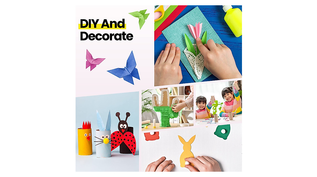 500 Pieces Construction Paper Bulk - Bright Colors for Kids & Crafts