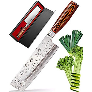 TradaFor Chopping Knife - Vegetable Knife - Usuba Asian Knife - Japanese Vegetable Cleaver Knife - Kitchen Knife - High Carbon Stainless Pro Japanese Cleaver Knife - Gift in Stylish Gift Box