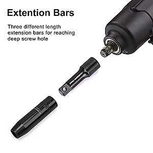 CASOMAN 9 Pieces Extension Bar Set, 1/4", 3/8" and 1/2" Drive Socket Extension, Premium Chrome Vanadium Steel with Black Phosphate Finish